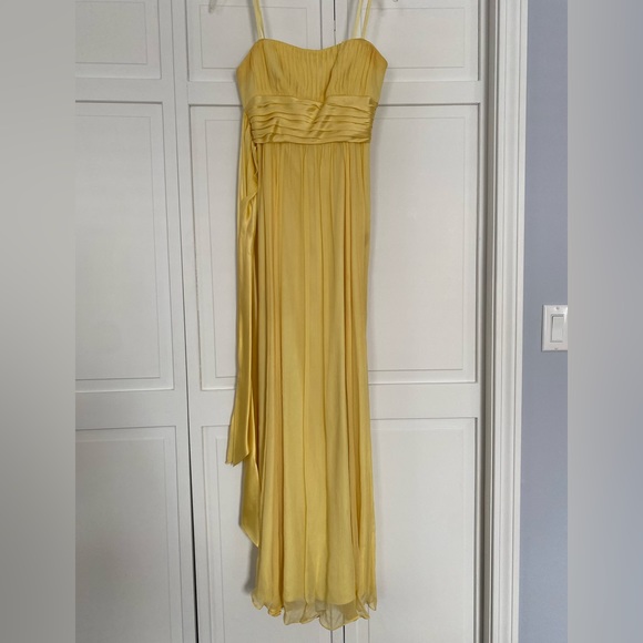 BCBGMaxAzria | Dresses | Bcbg Maxaria Strapless Chiffon Prom Dress With ...